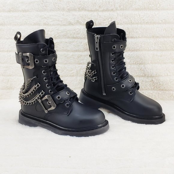 Demonia | Shoes | Goth Combat Biker Chain Ankle Boots Restocked ...